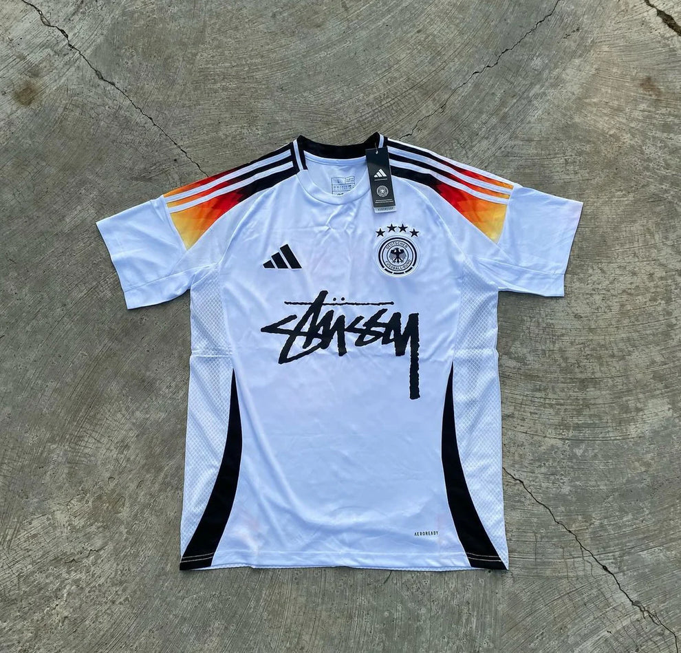 STUSSY X “GERMANY” JERSEY - WHITE – Classic Football Jerseys